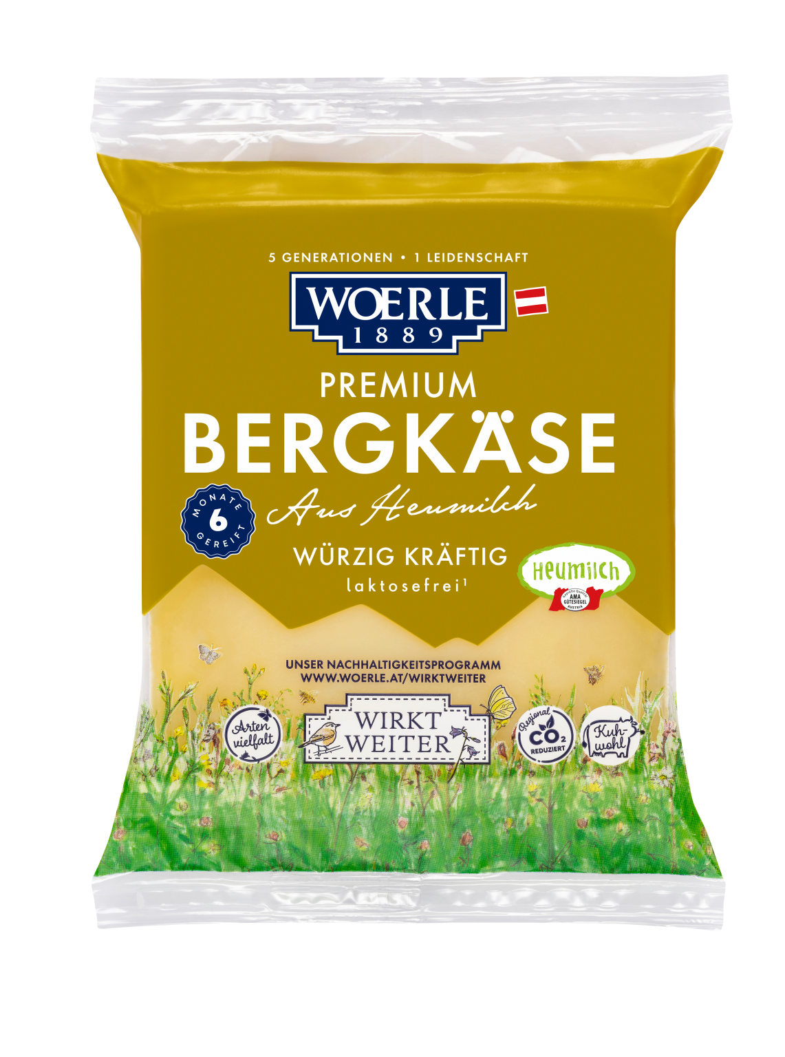 WOERLE Bergkäse Premium aus Heumilch: 6 Monate gereift