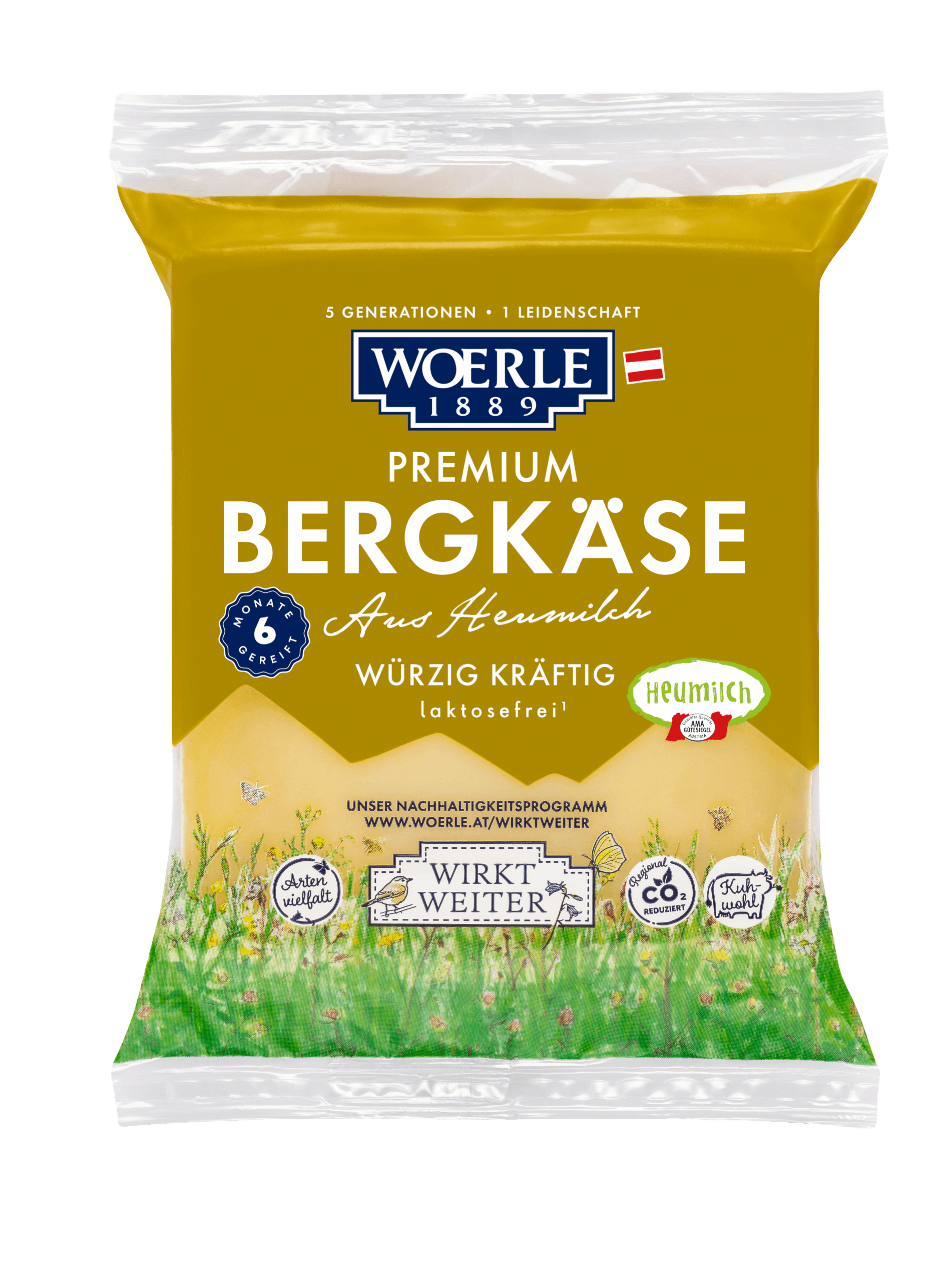 WOERLE Bergkäse Premium aus Heumilch: 6 Monate gereift
