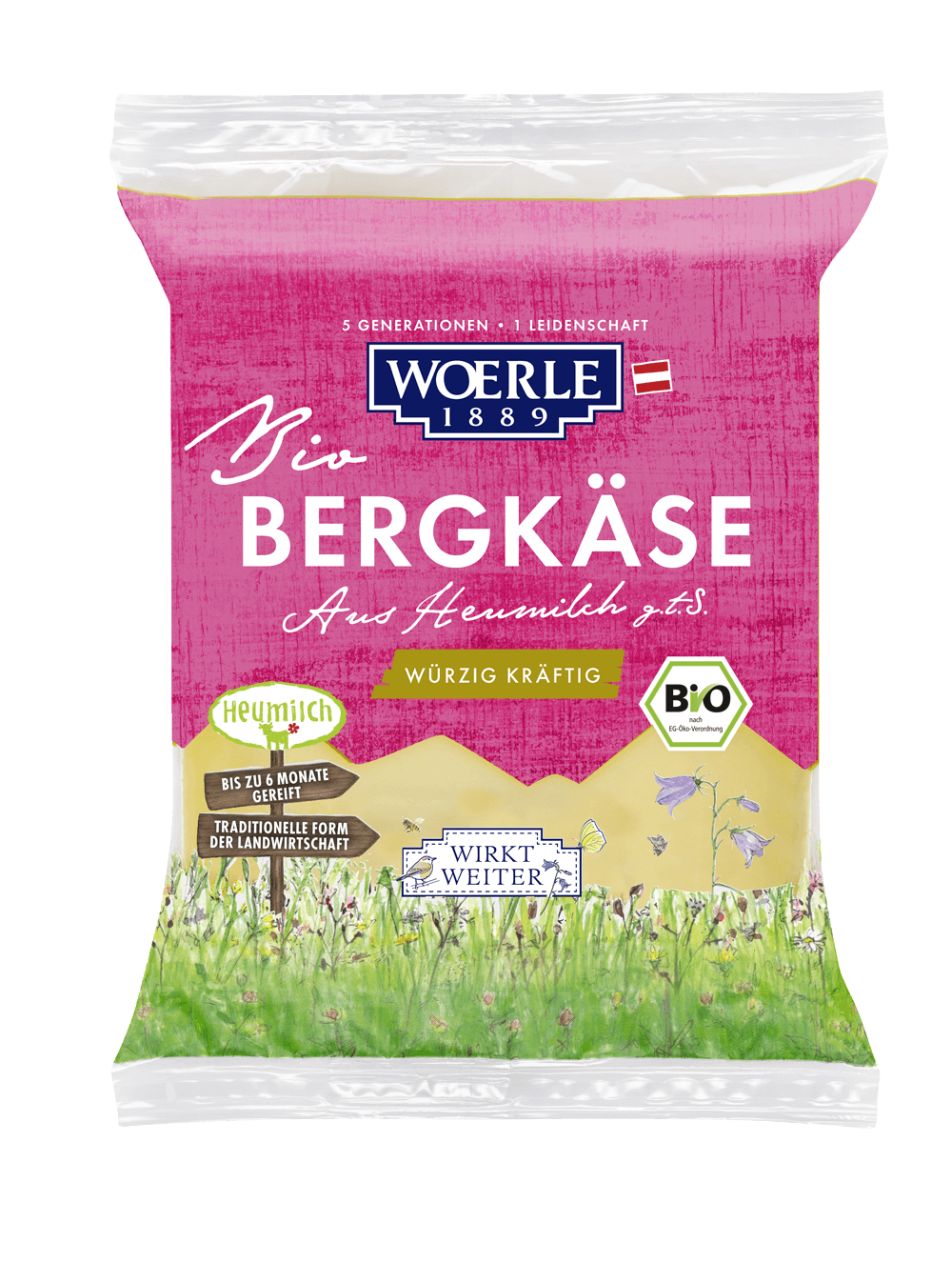 WOERLE Bio-Bergkäse aus Bio-Heumilch: bis zu 6 Monate gereift